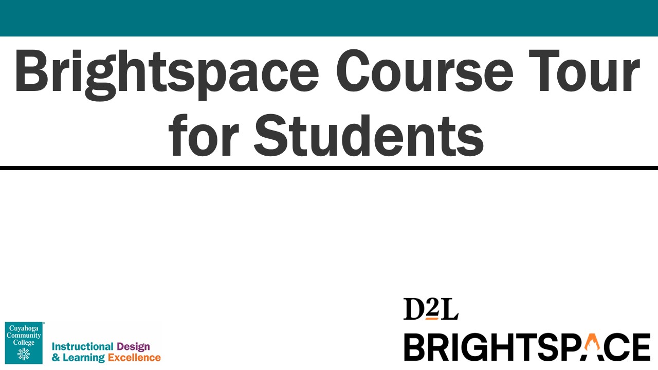 Brightspace Course Site Tour for Students