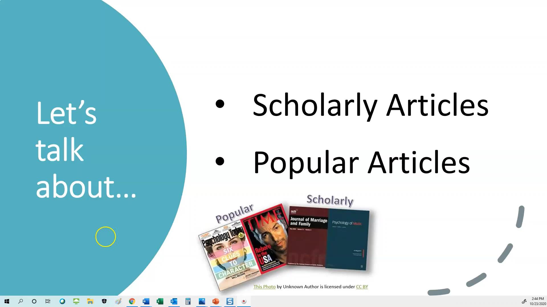 Scholarly or Popular Articles